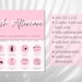 Pink Lash Aftercare Card Template, Printable Eyelash Care Cards ...