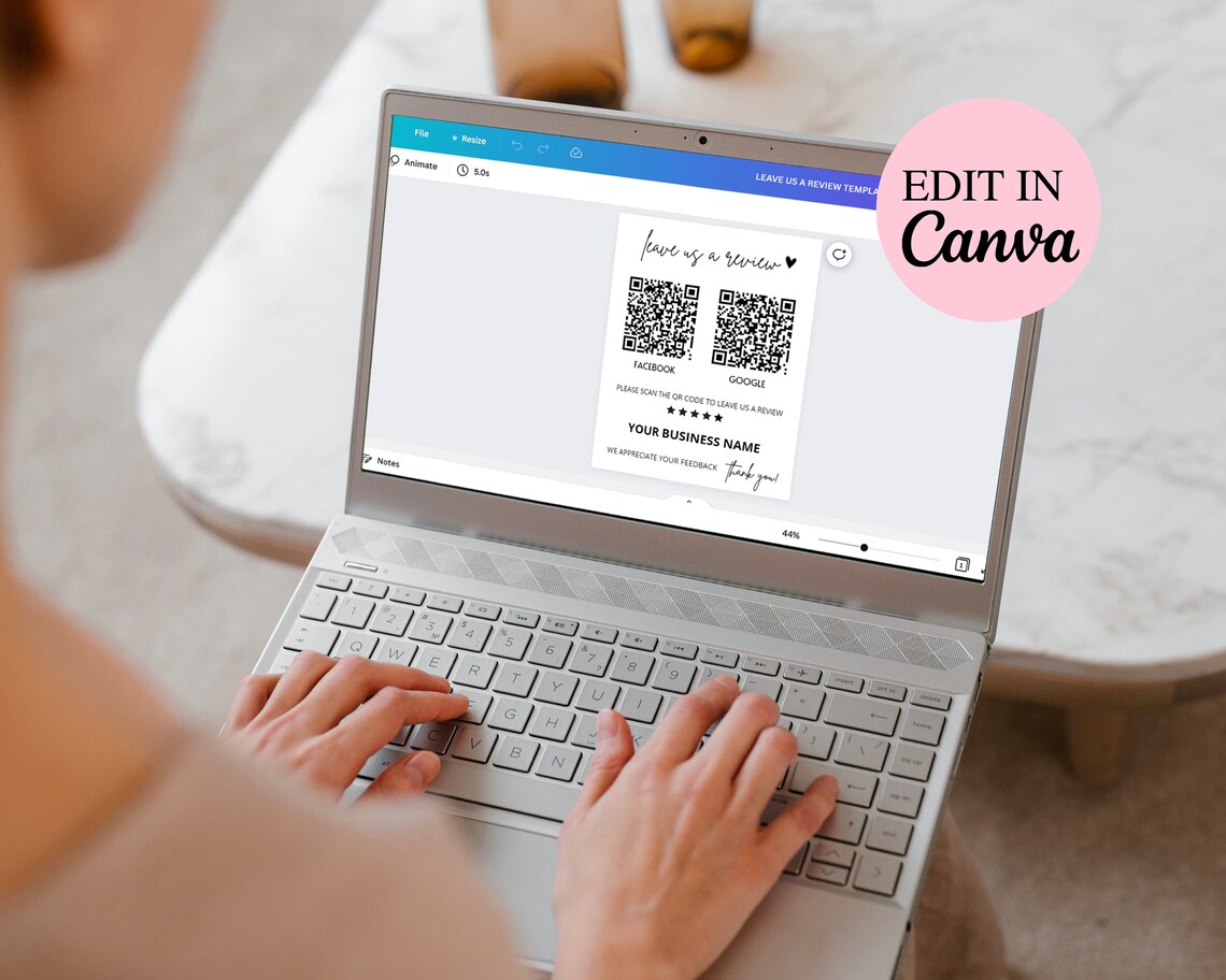 Editable Leave Us A Review Template Review Request QR Code - Etsy