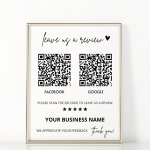 Editable Leave Us A Review Template, Review Request QR Code Sign ...