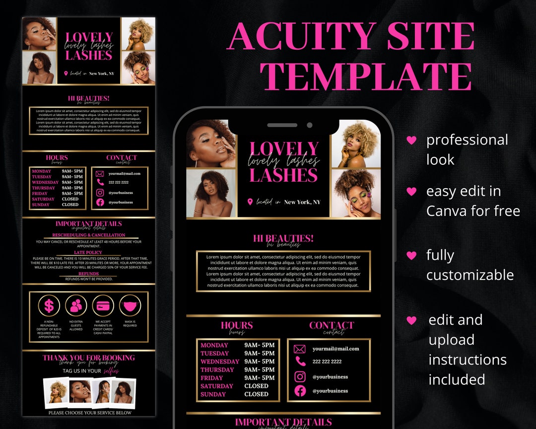 Acuity Scheduling Template Acuity Booking Site DIY Acuity - Etsy