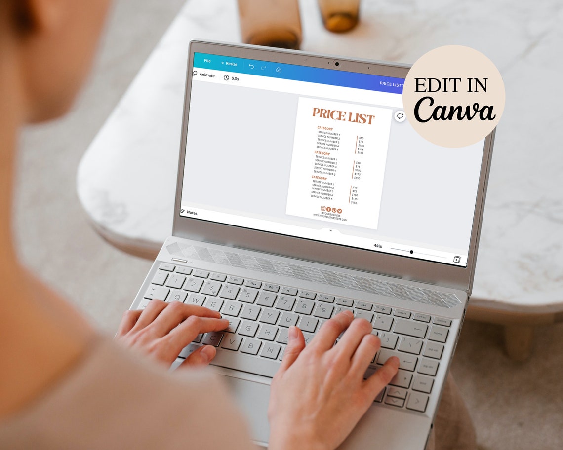 Printable & Electronic Price List Template Salon Price List - Etsy