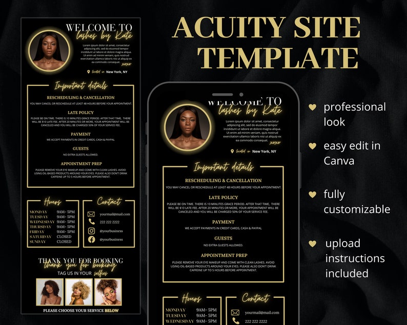 Neon Acuity Scheduling Template, DIY Acuity Booking Site Template ...