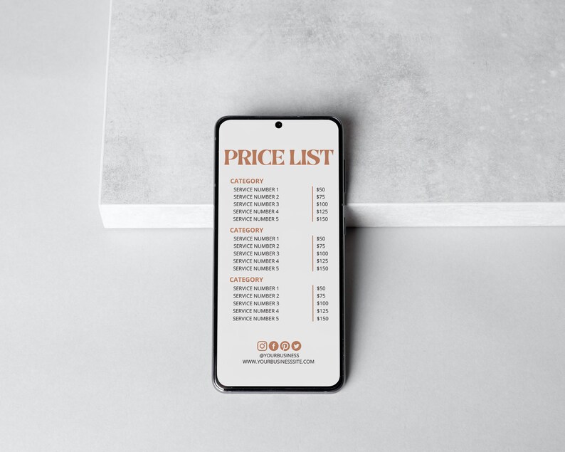Printable & Electronic Price List Template Salon Price List - Etsy