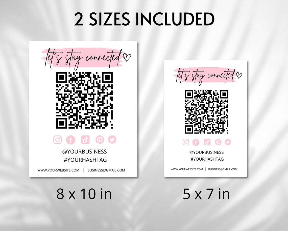 Editable Let's Stay Connected Template Social Media QR - Etsy