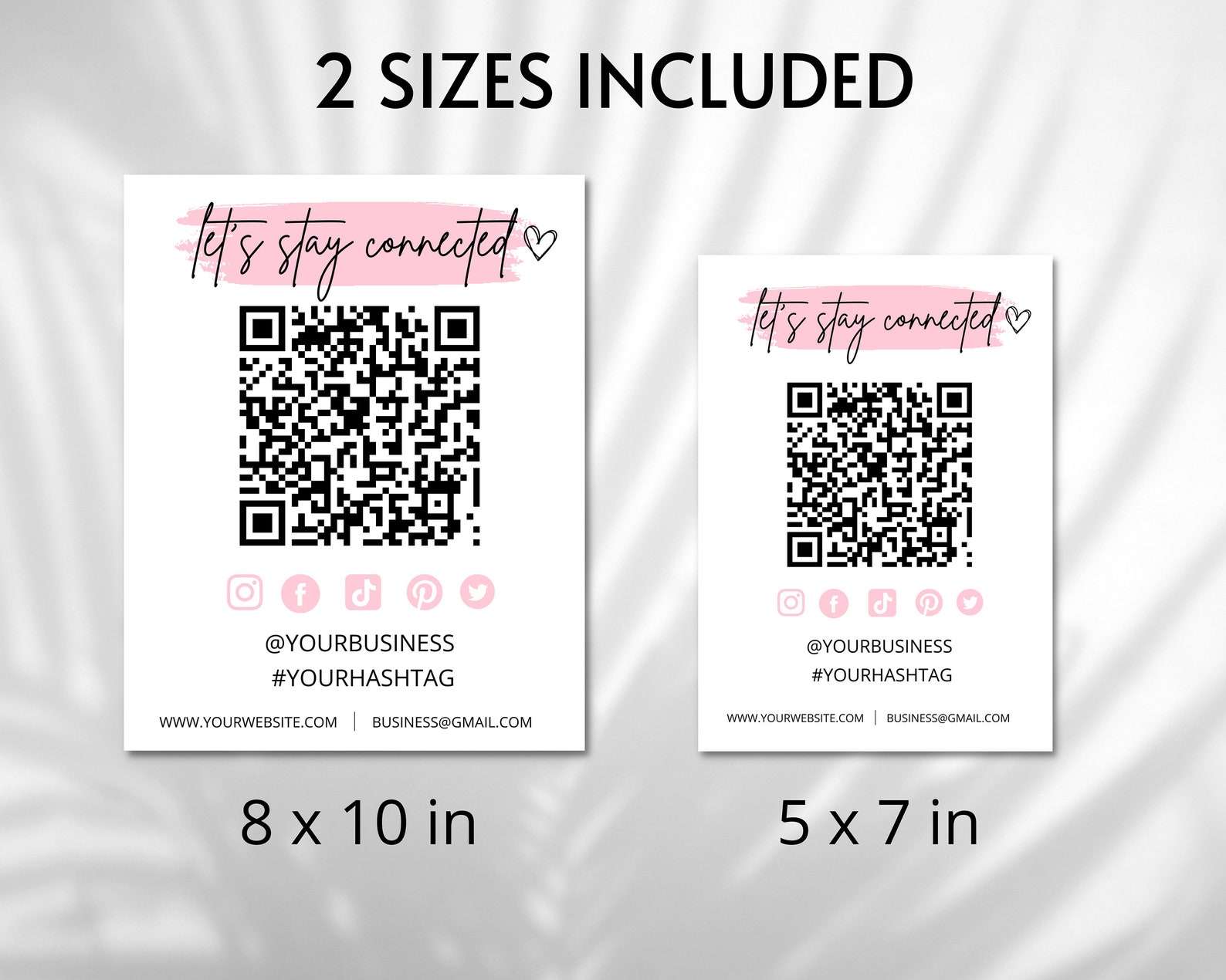 Editable Let's Stay Connected Template Social Media QR - Etsy