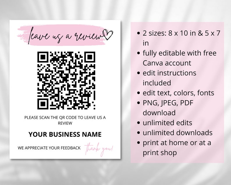 Editable Leave Us A Review Template Social Media QR Code Sign - Etsy Editable Leave Us A Review Template Social Media QR Code Sign - Etsy