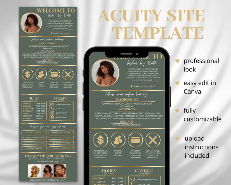 Acuity Scheduling Template, DIY Booking Site Template, Acuity Design ...