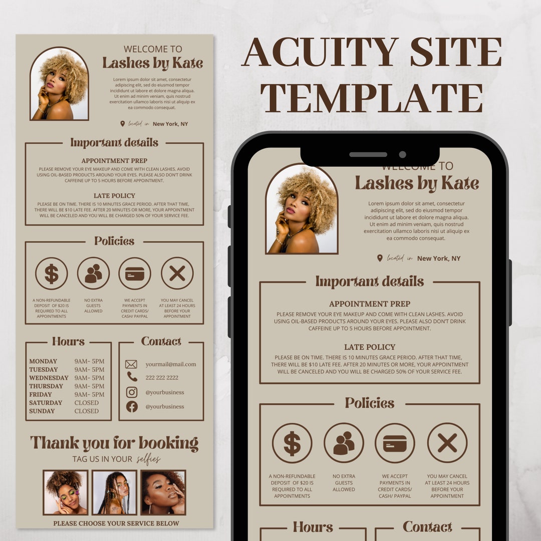 Acuity Scheduling Template, DIY Booking Site Template, Acuity Design ...
