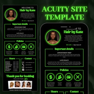 Neon Green Hair Stylist Acuity Scheduling Template, Hair Stylist ...