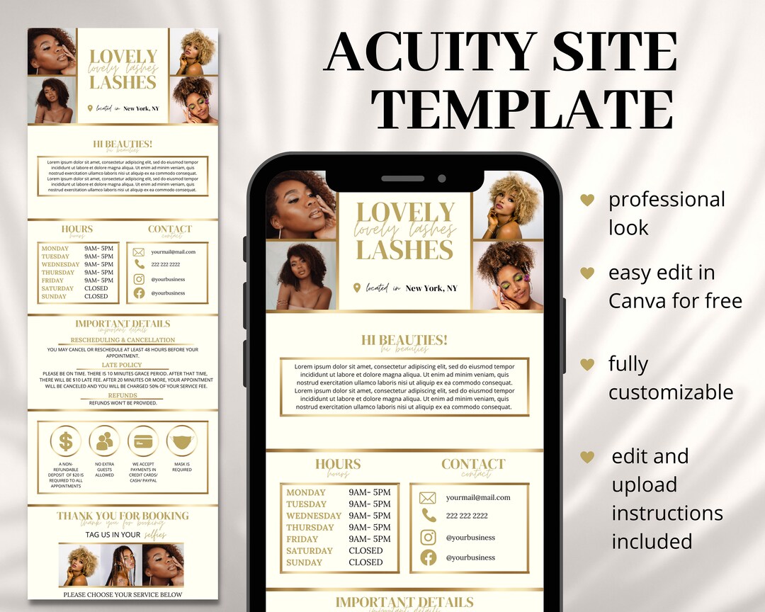 Acuity Scheduling Template, Acuity Booking Site, DIY Acuity Design ...