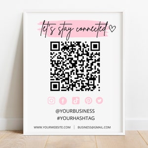 Small Business Signs Bundle, QR Code Sign Template, Printable Scan to ...