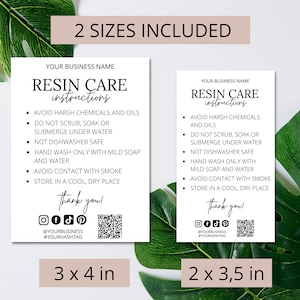 Resin Care Card Template, Resin Product Care Instructions Guide ...