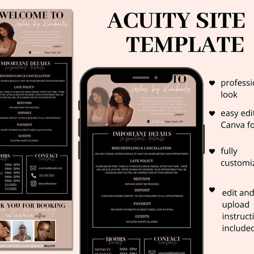 Acuity Scheduling Template Booking Site Template Acuity - Etsy