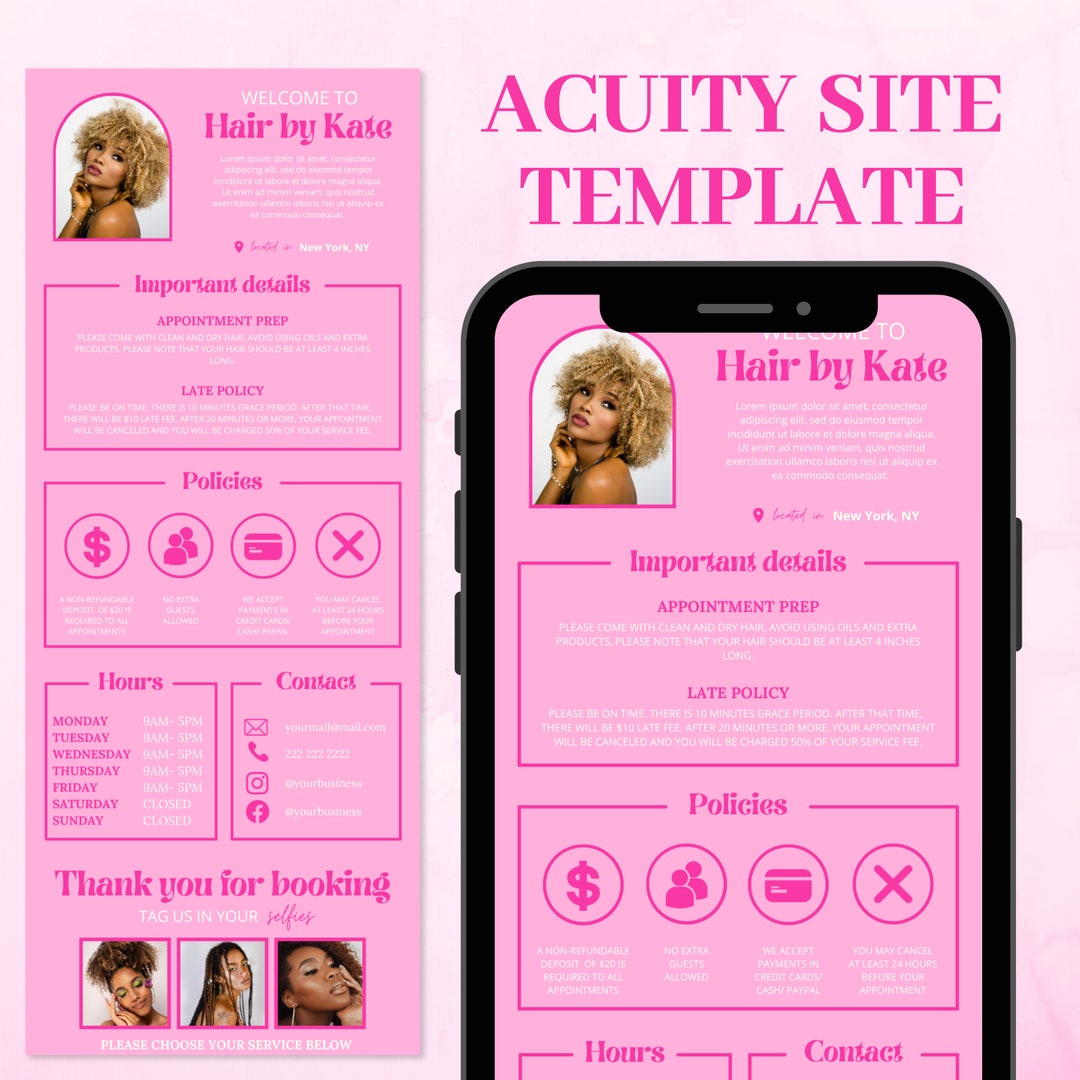 Hair Stylist Acuity Scheduling Template, Lash Tech Acuity Scheduling ...