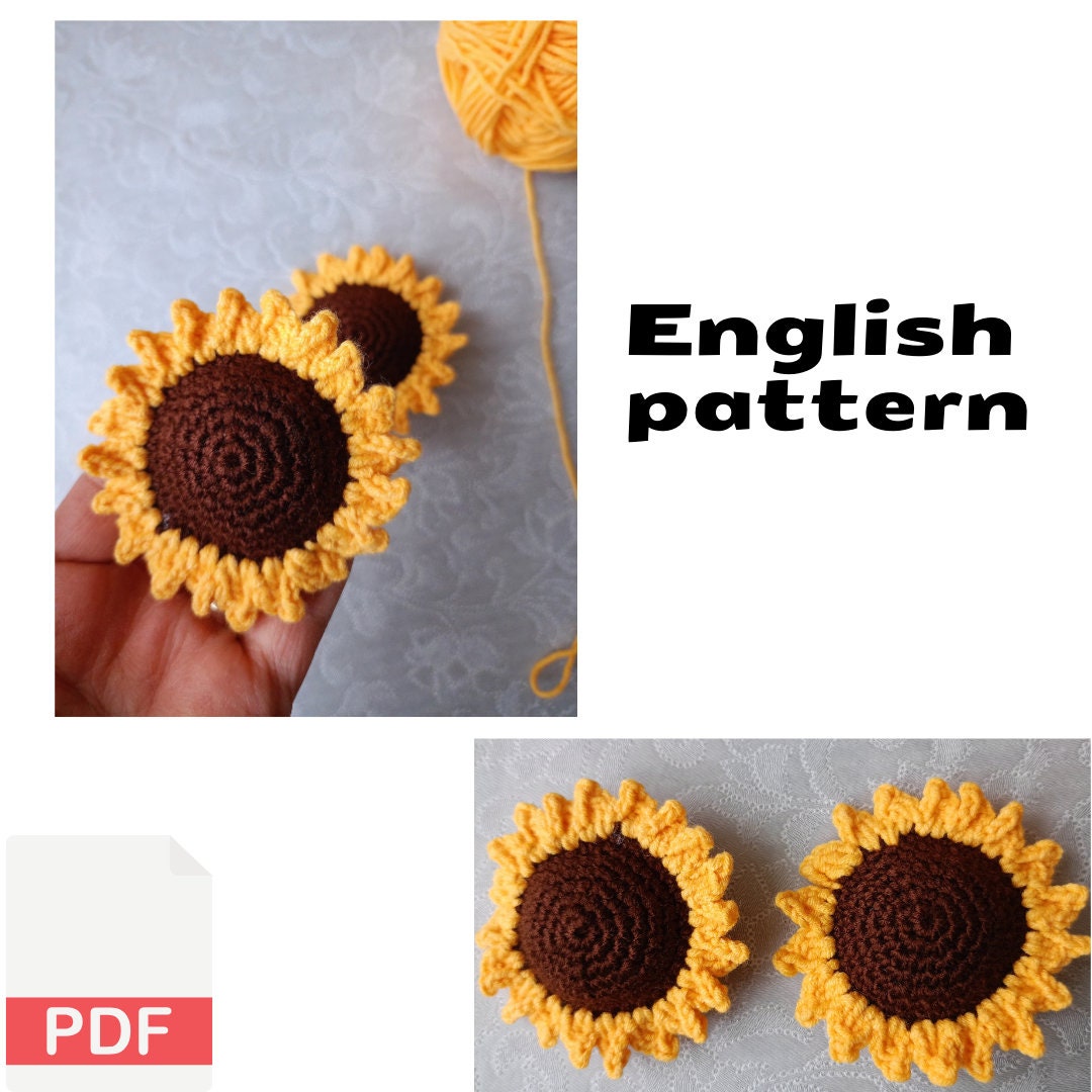 Crochet Sunflower Pattern / Amigurumi Sunflower Pattern / Crochet ...