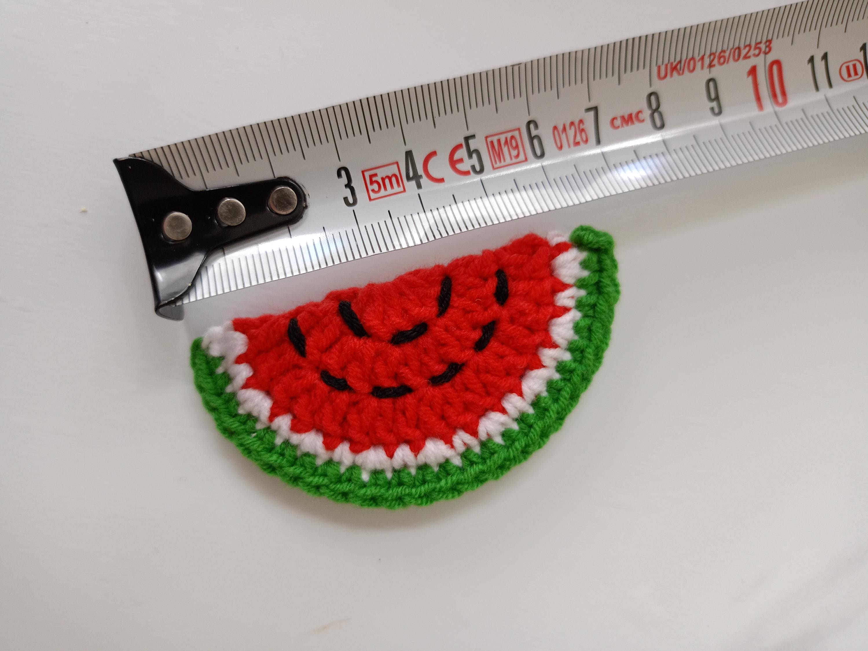 Crochet Watermelon Slice Appliques: Cotton Embellishments - Etsy