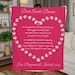 Personalized Hug Jersey Fleece Poem Blanket Gift for Special Loved Ones ...