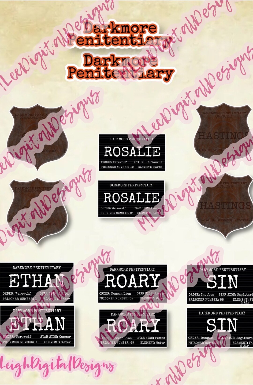 Darkmore Penitentiary Name Stickers - Etsy