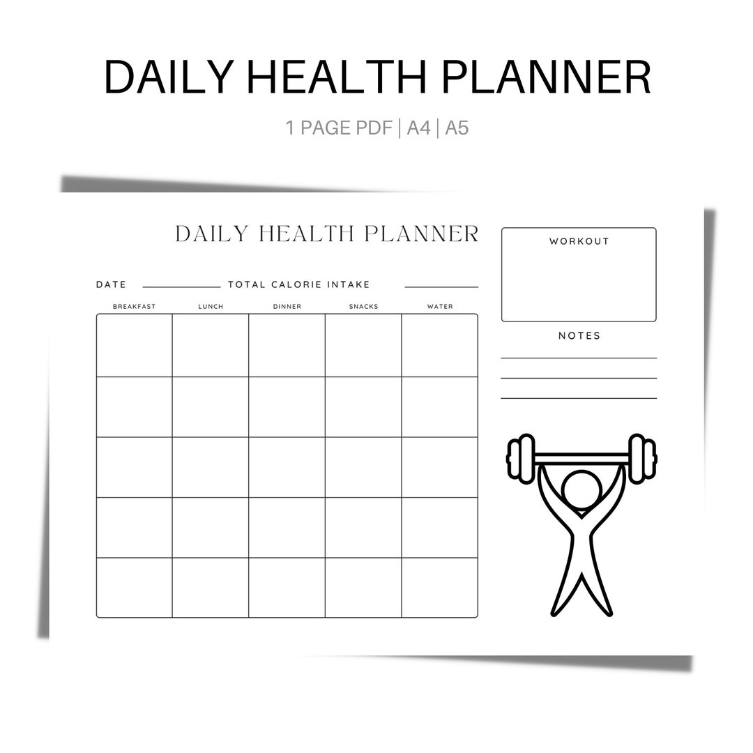 Daily Health Planner | Health Tracker Printable | Routine Tracker ...