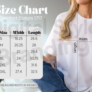 1717 Size Chart, C1717 Size Chart, Comfort Colors Size Chart, Sizing ...