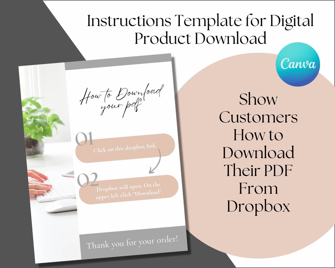 Download Instruction Template for Digital Product Sellers, Template to Download PDF From Dropbox ...
