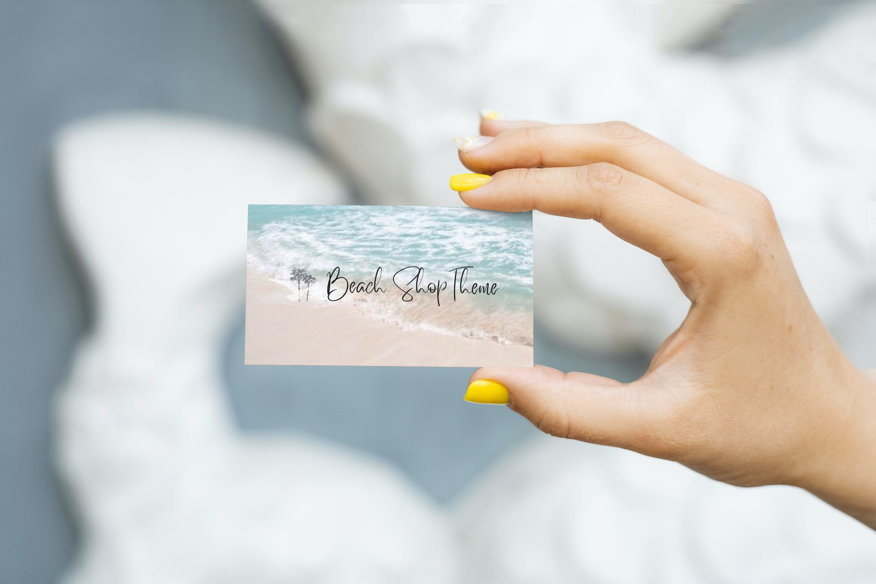 Beach Business Card Template, Canva Coastal Theme Business Card ...