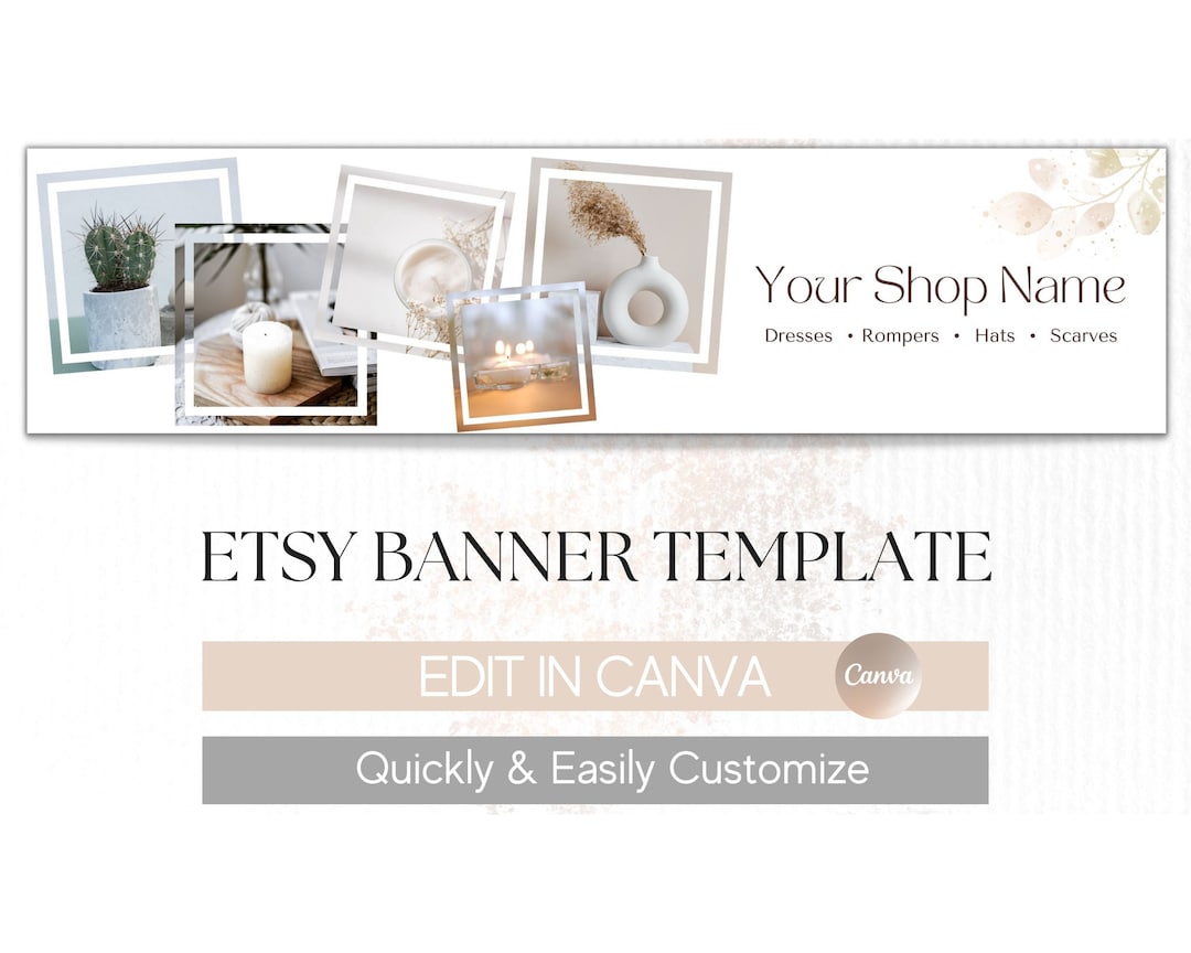 Photo Collage Etsy Banner, Etsy Banner Template, Etsy Seller Template ...