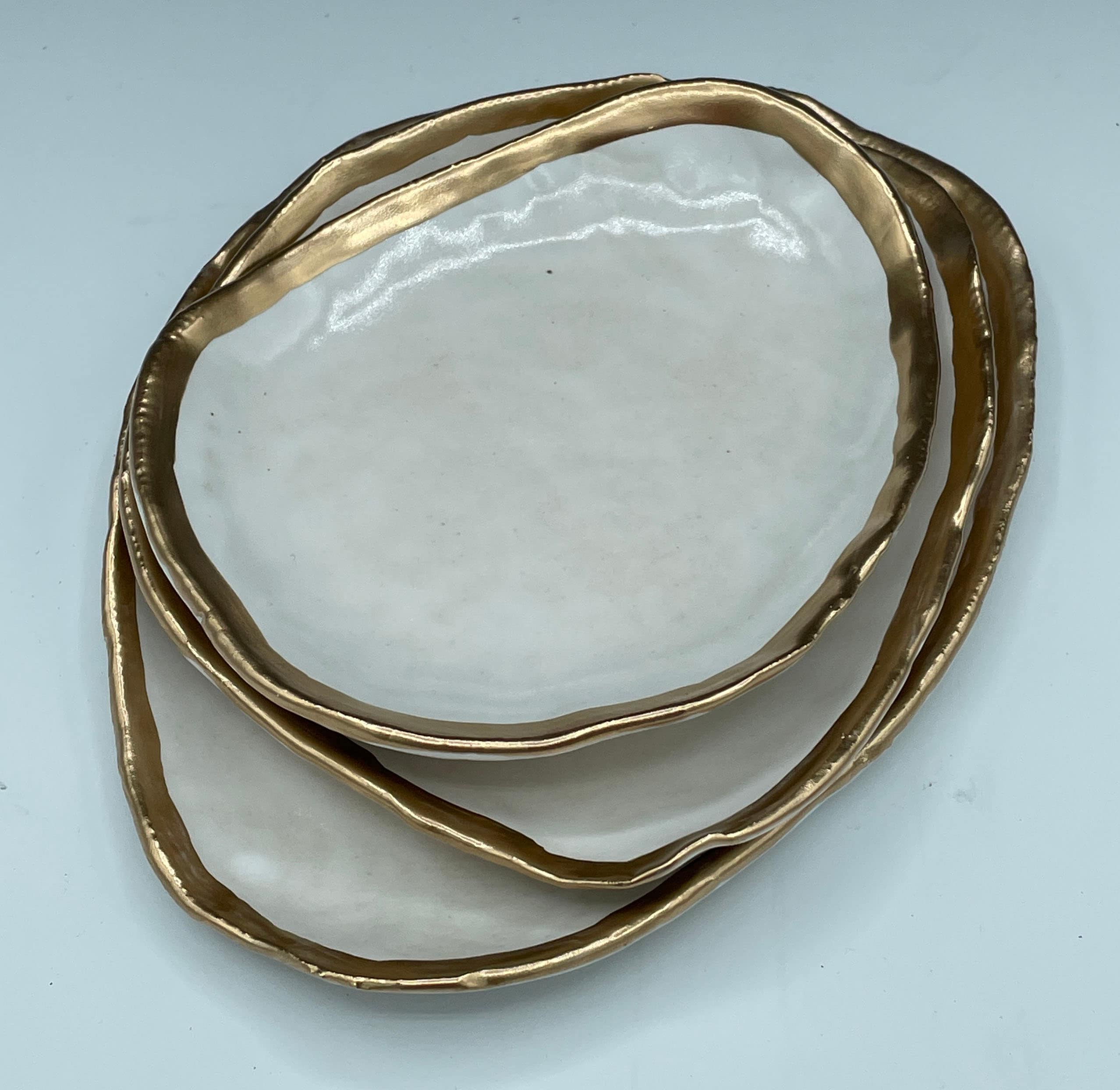 Gold Rimmed Stacking Plates Small - Etsy