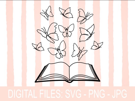 Book Butterflies SVG Butterfly Digital Download Book - Etsy