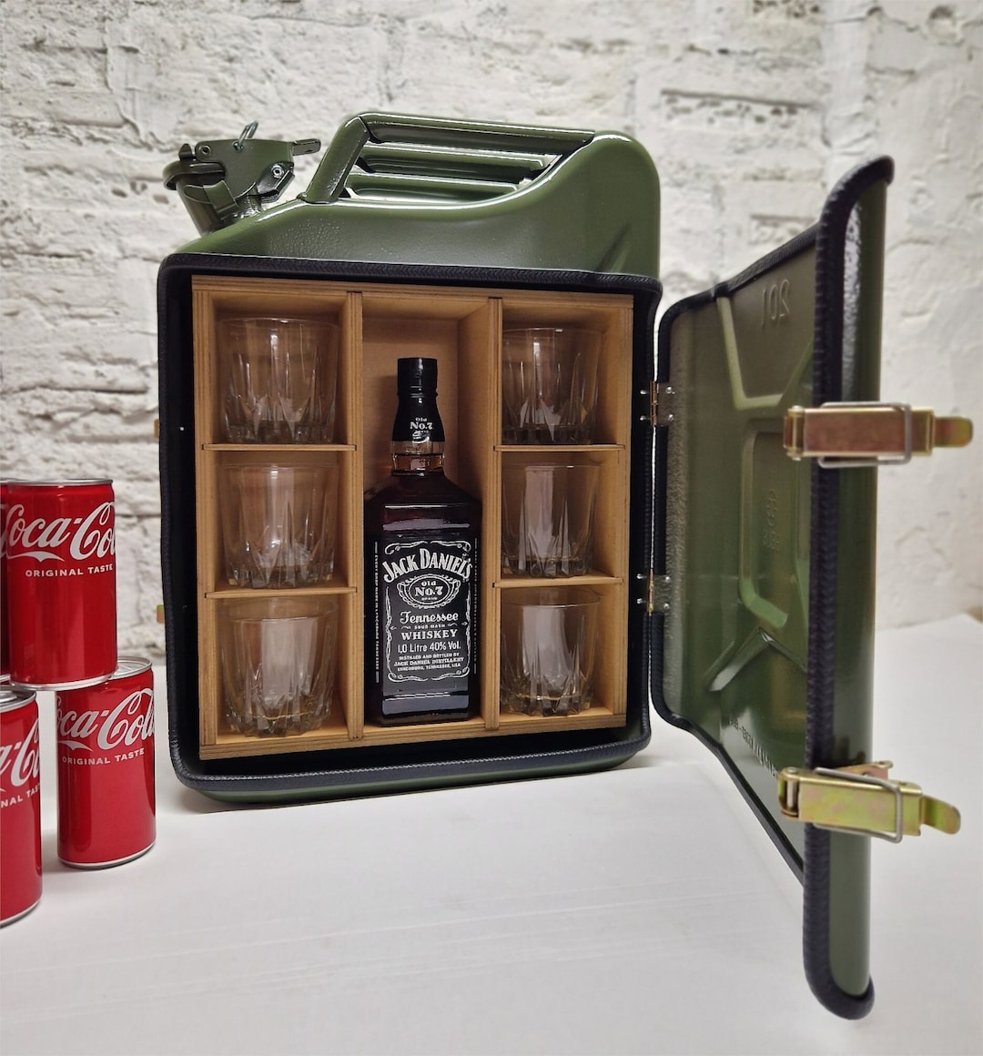 Canister Bar Birthday Gift Minibar 3 Whiskey Glasses FREE, Gift for Him ...