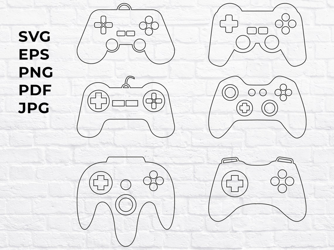 GAME CONTROLLER SVG Controller Outline Bundle Gaming Svg - Etsy