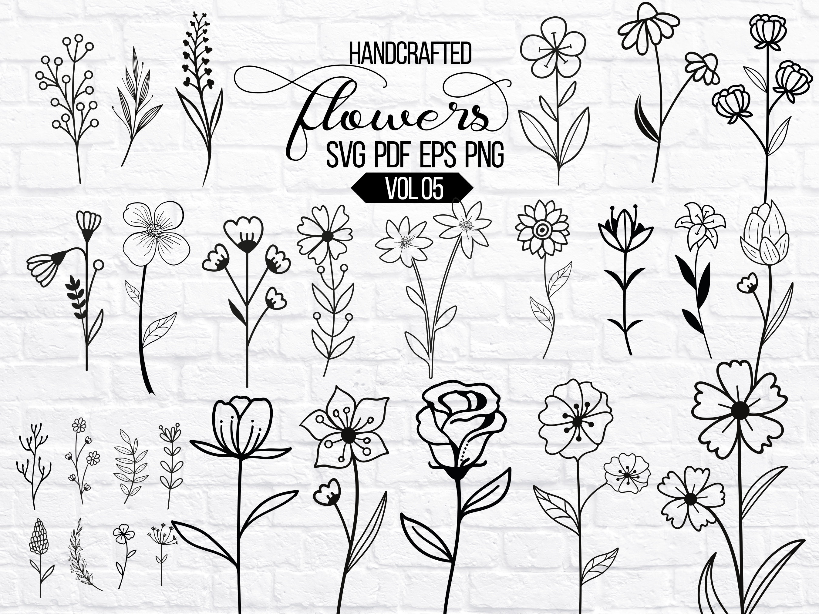 Wildflower Svg, Flower Svg Bundle, Floral Svg Bundle, Plant Svg Bundle ...