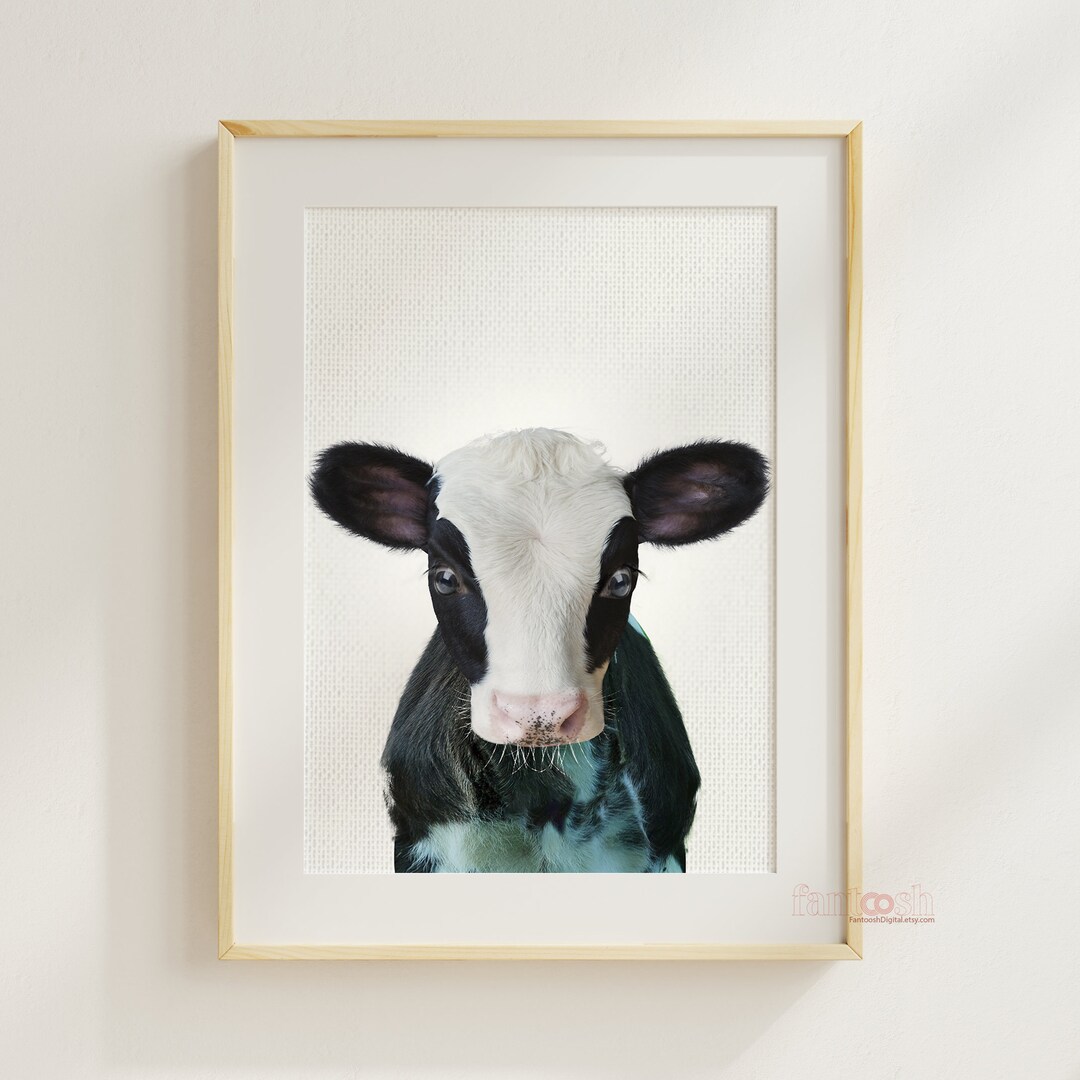 Adorable Holstein Friesian Calf Print, Nursery Room Decor Printable ...