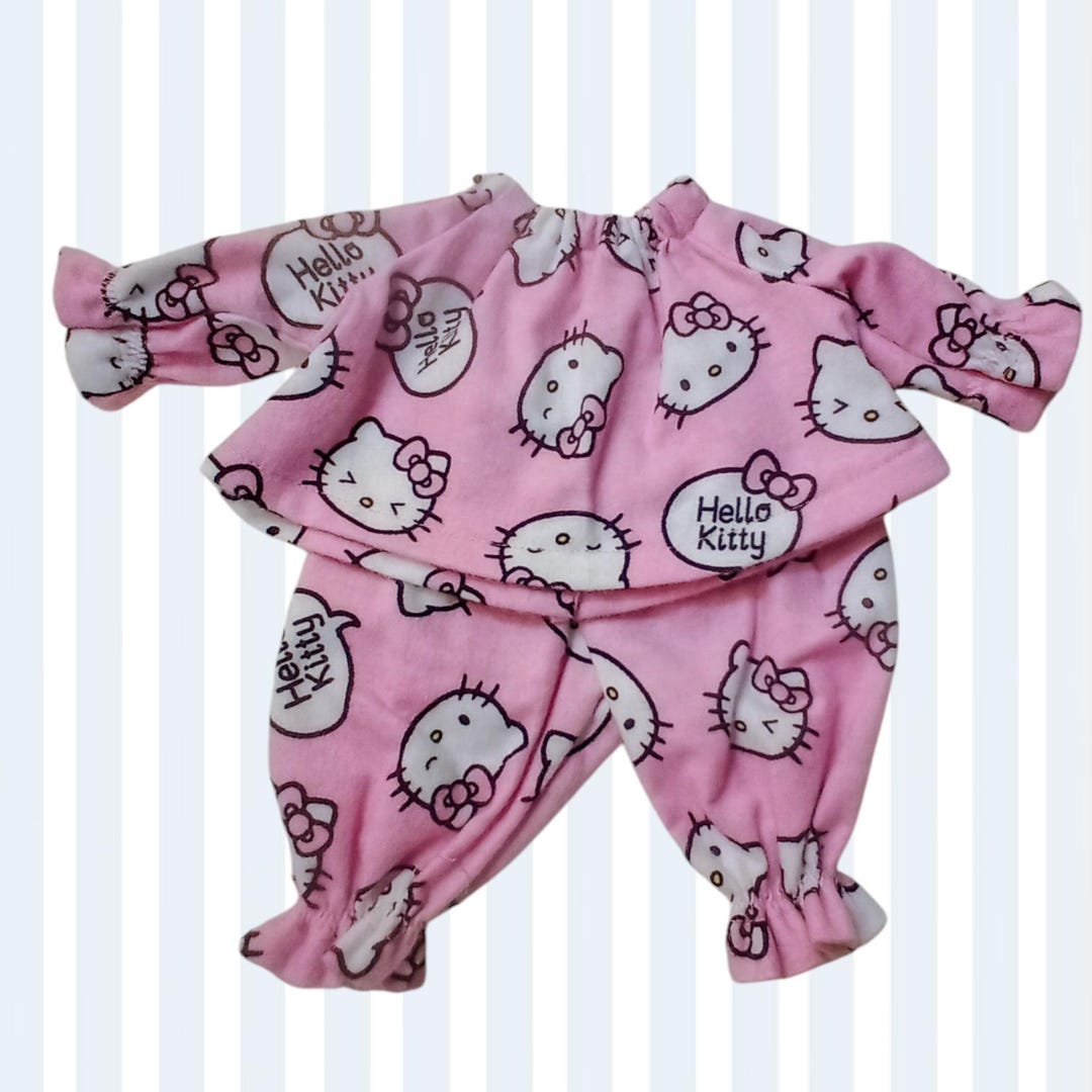 Baby Alive/reborn Silicone Doll Clothes Flannel Hello Kitty Pajamas ...