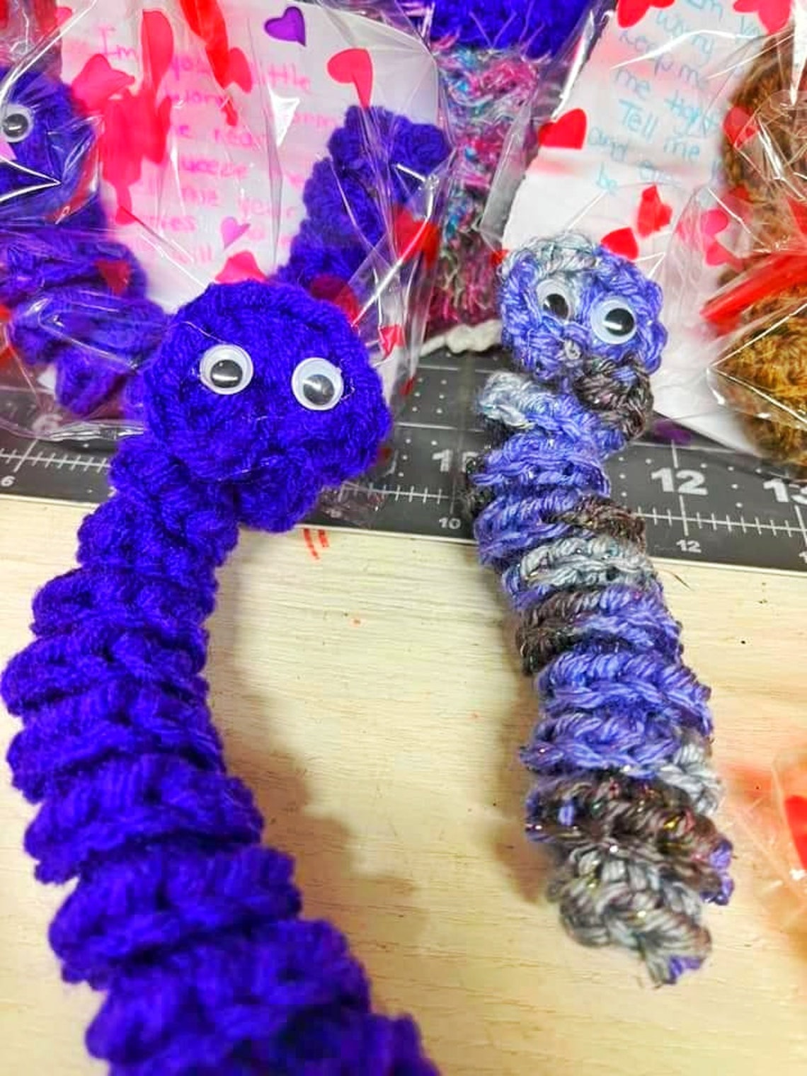 Five Calming Crocheted Worry Worms - Soothing Fidget Friends for Little ...