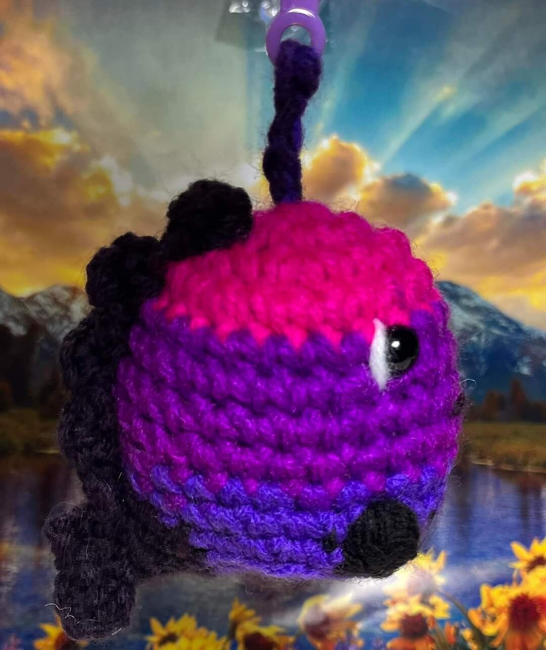 Small Chonkasaurus in Pink, Purple, and Blue Adorable Crocheted Amigurumi - Etsy