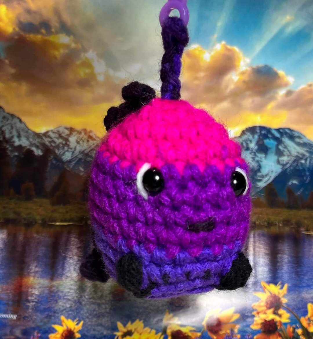 Small Chonkasaurus in Pink, Purple, and Blue Adorable Crocheted ...