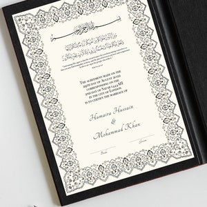 DIGITAL Nikkah Certificate | Printable Marriage Contract A4 ...