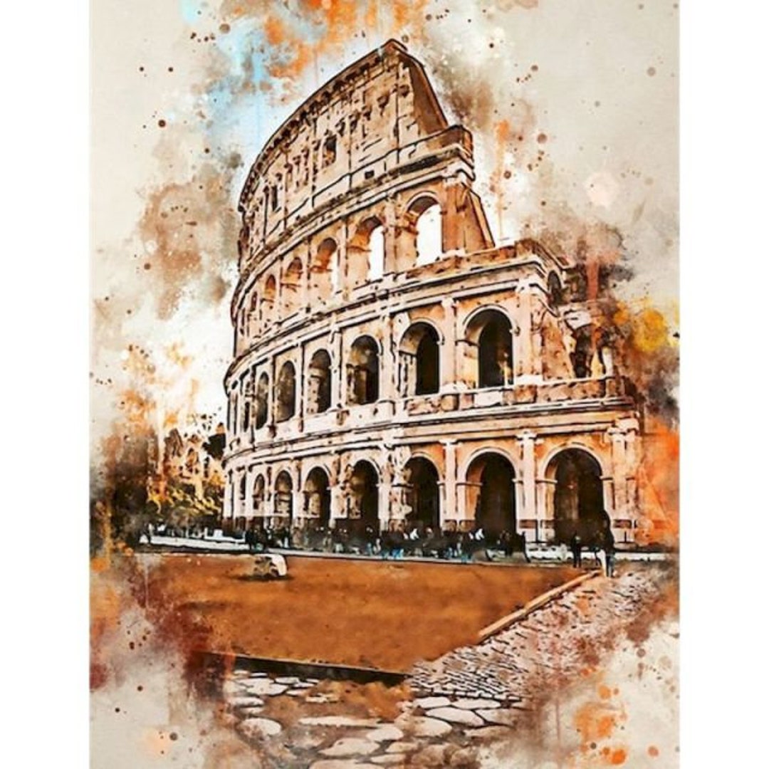 Famous Coliseum DIY Acrylic Paint by Numbers Kits on Canvas for Adults ...