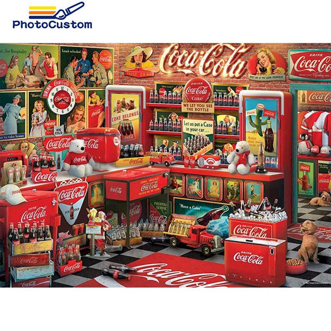 Collection of Cola Signs Canvas Paint by Numbers Kit - Etsy
