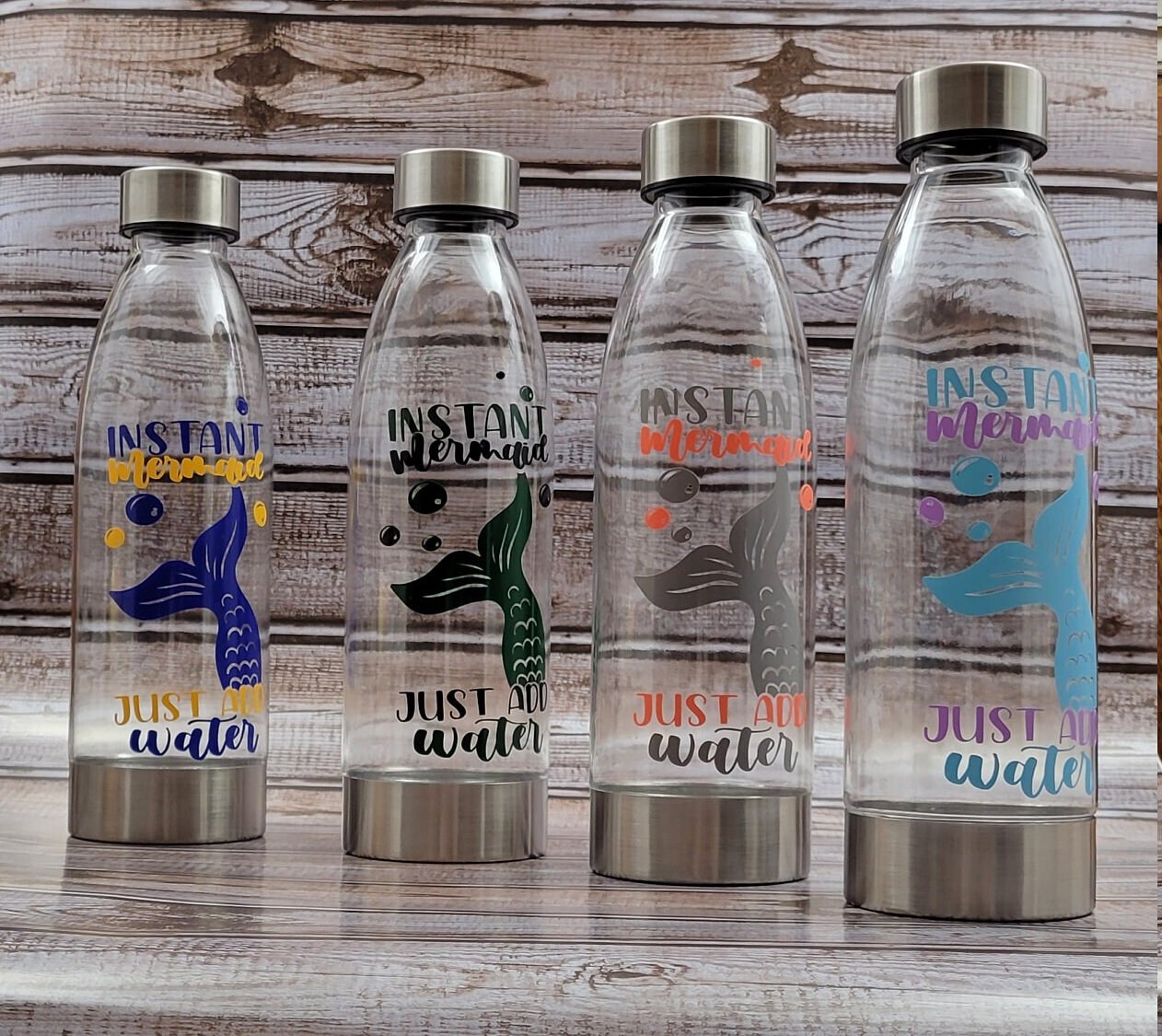 Mermaid & Shark Reusable Water Bottles - Etsy