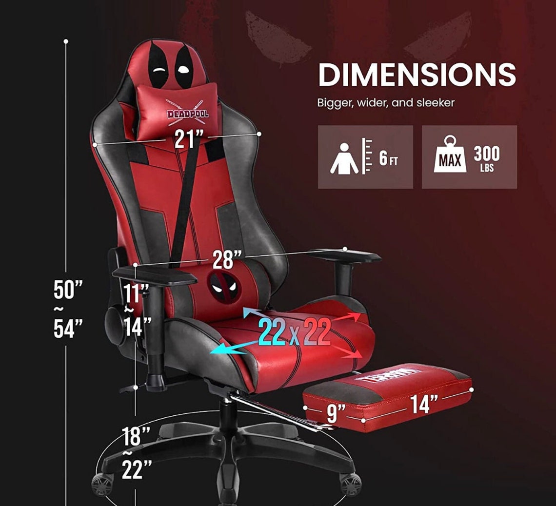 Marvel Deadpool Gaming Chair Marvel Desk Chair Gaming Chair | Etsy