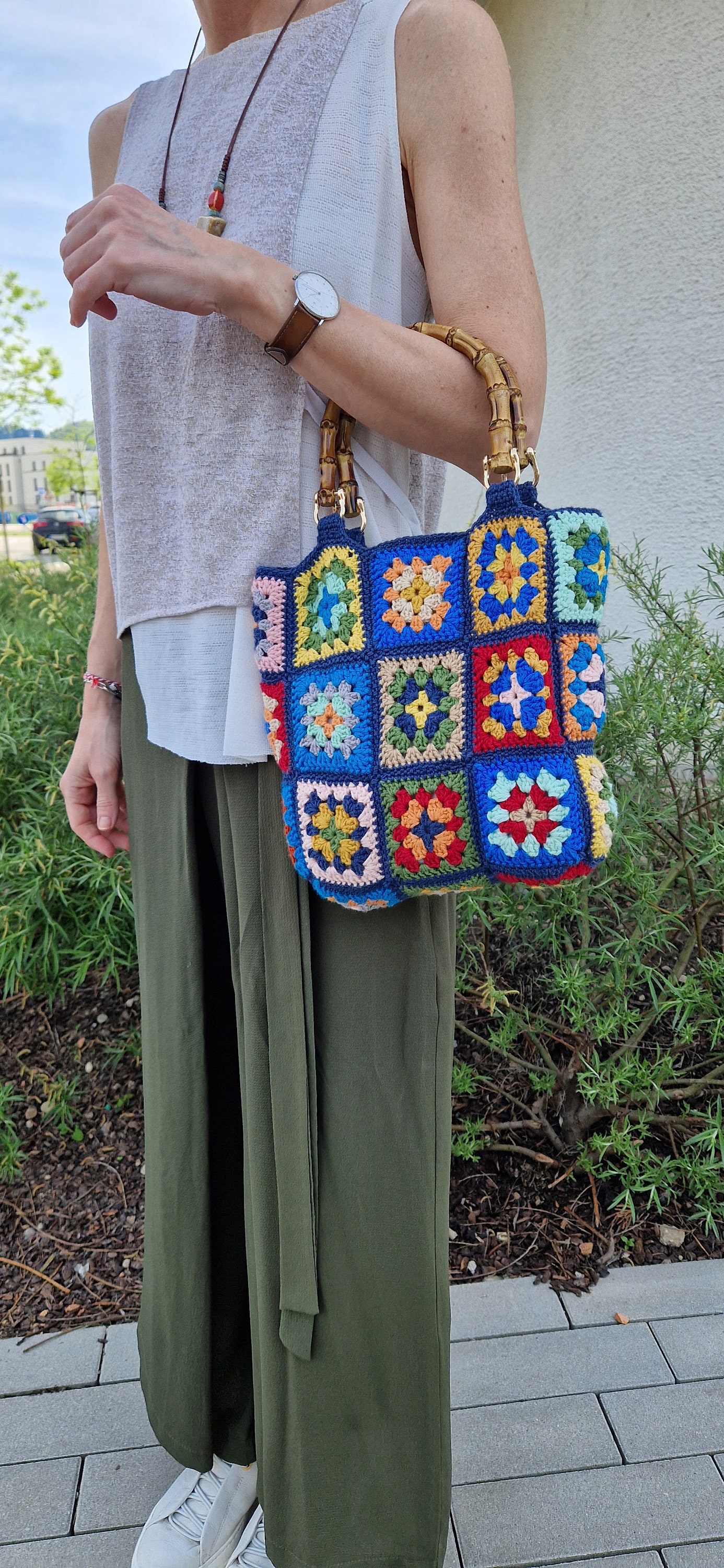 100% Handmade Boho Bags, Granny Square Trendy Crochet Bags - Etsy