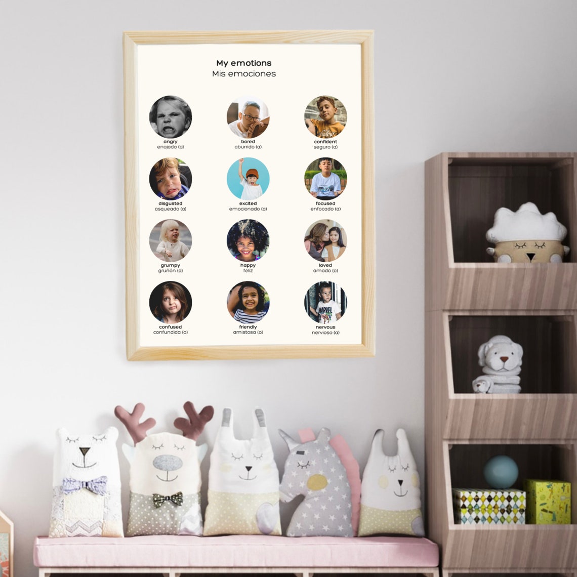 Bilingual Calm Down Corner Poster, Montessori Emotions Corner, Emotions ...