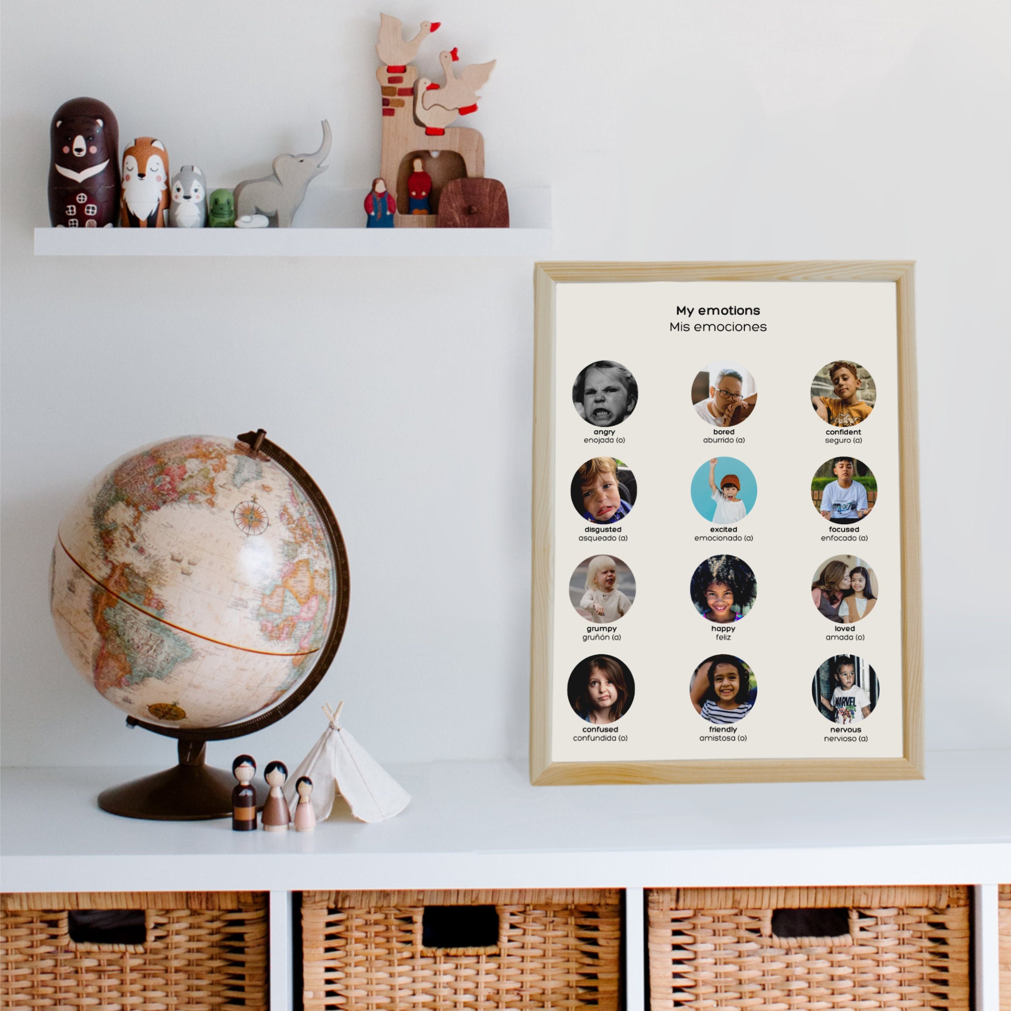 Bilingual Calm Down Corner Poster, Montessori Emotions Corner, Emotions ...