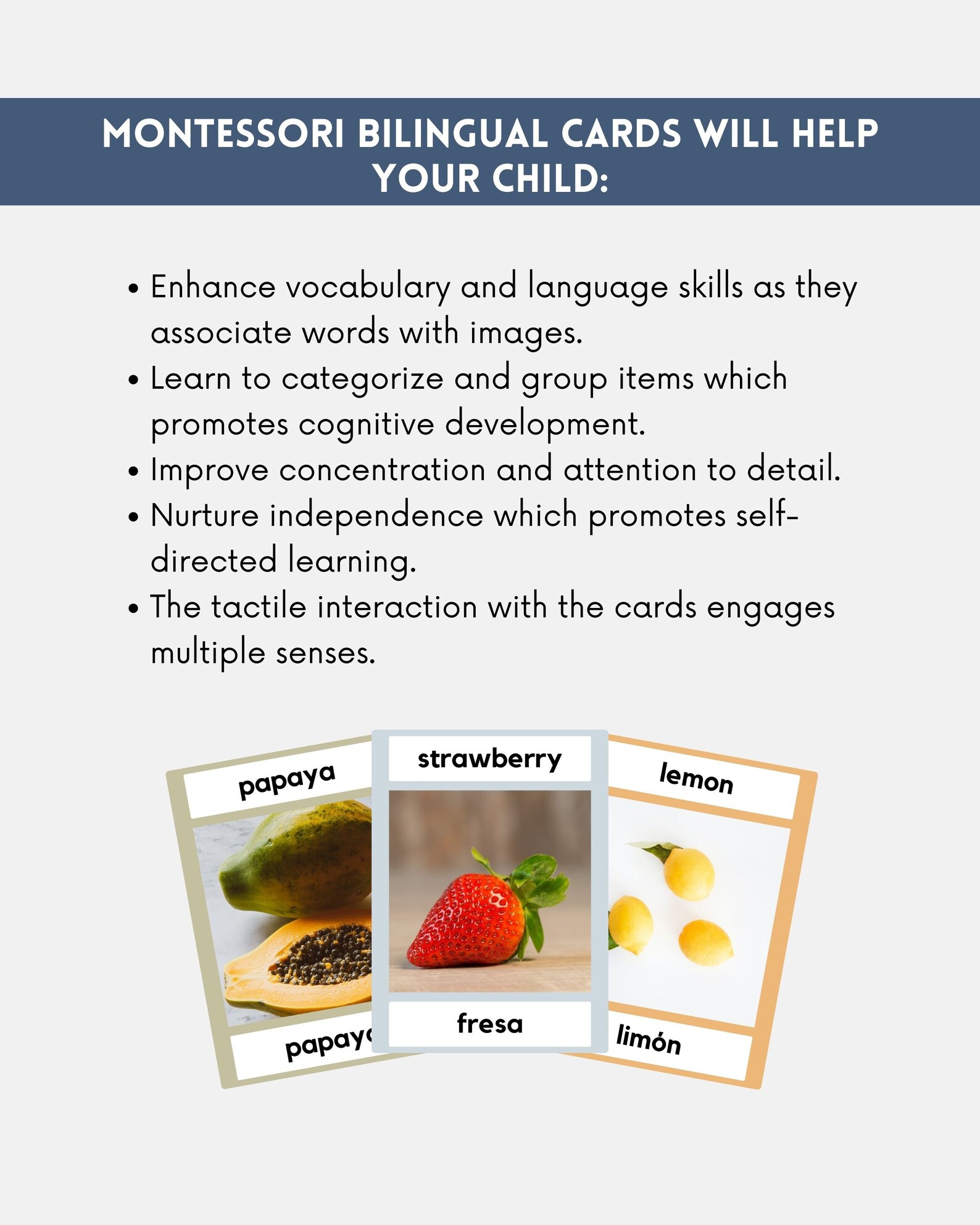 Fruits-montessori Language Cards, Montessori Printable, Montessori ...