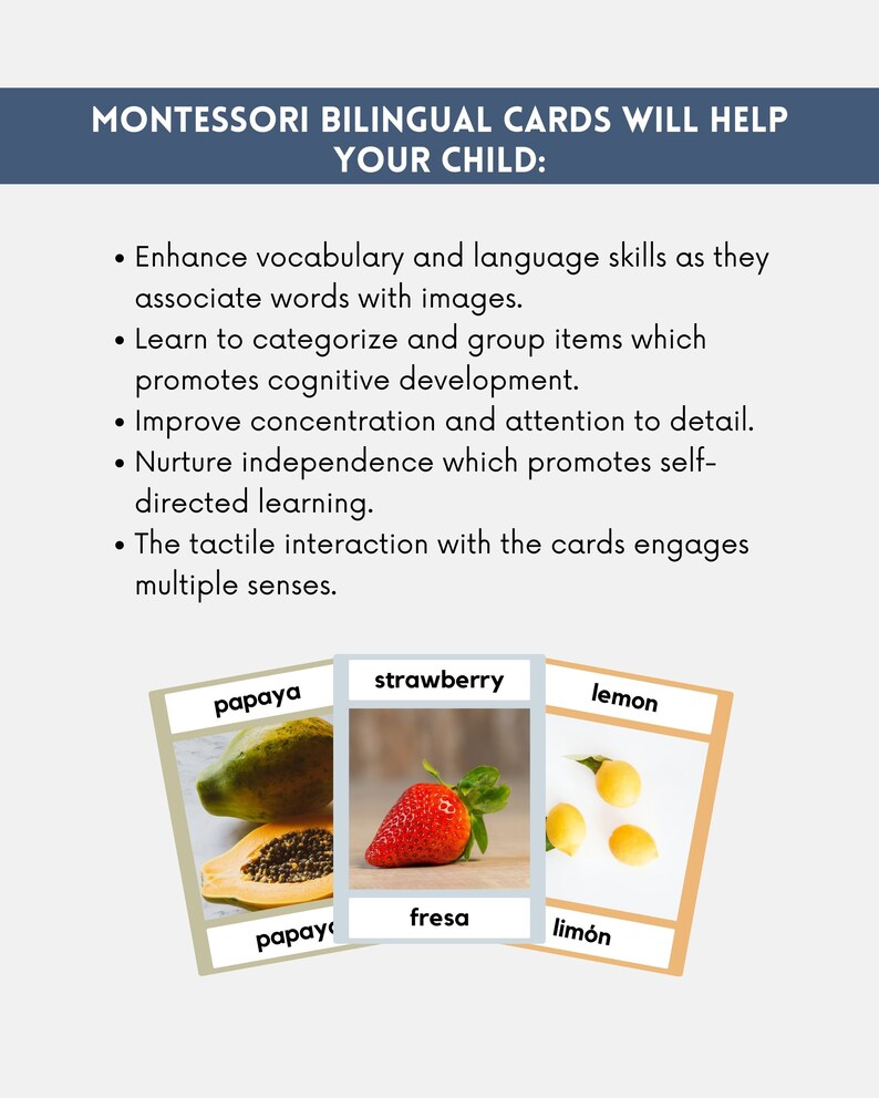 Fruits-montessori Language Cards, Montessori Printable, Montessori ...