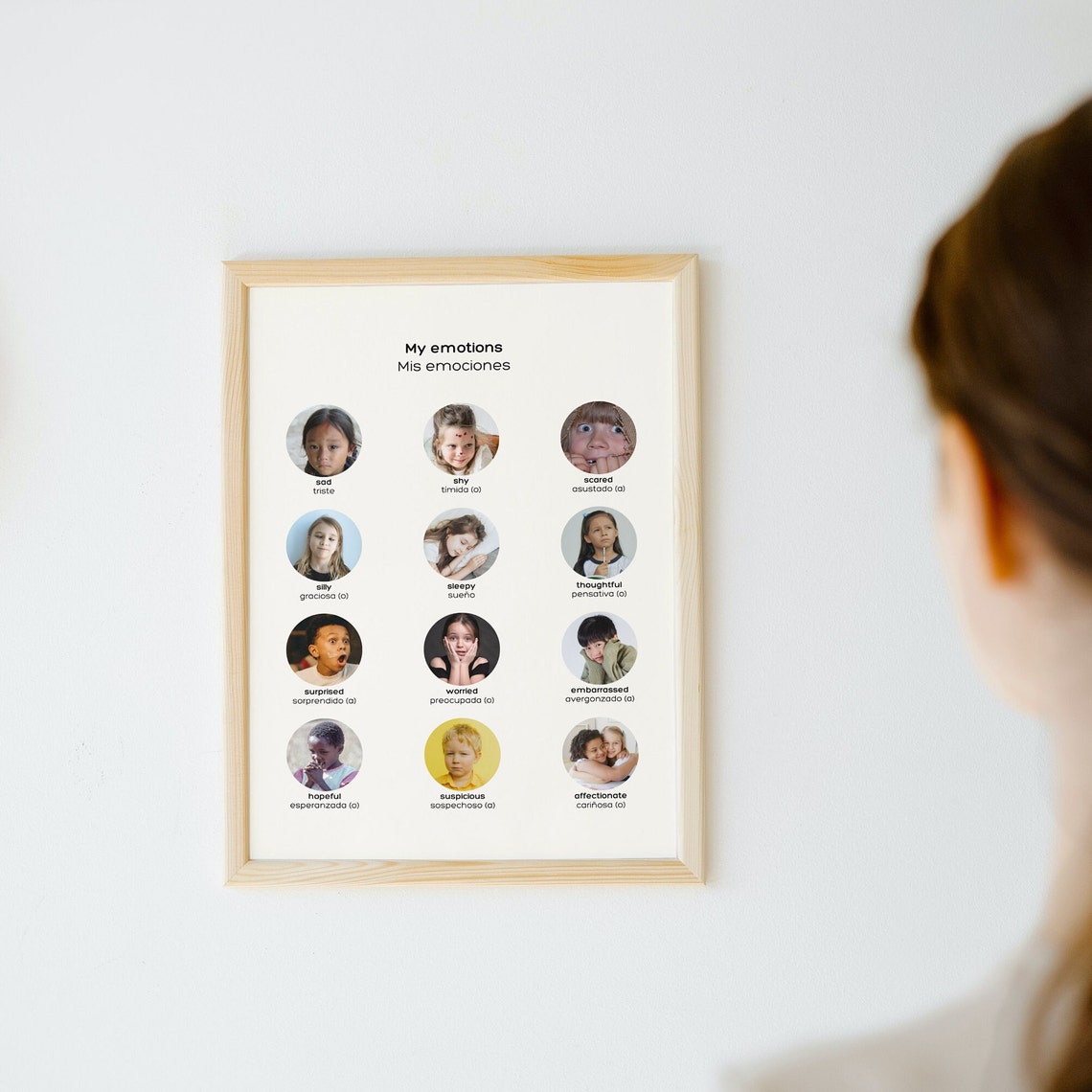 English Spanish Feelings Poster, Montessori Homeschool Decor, Feelings ...