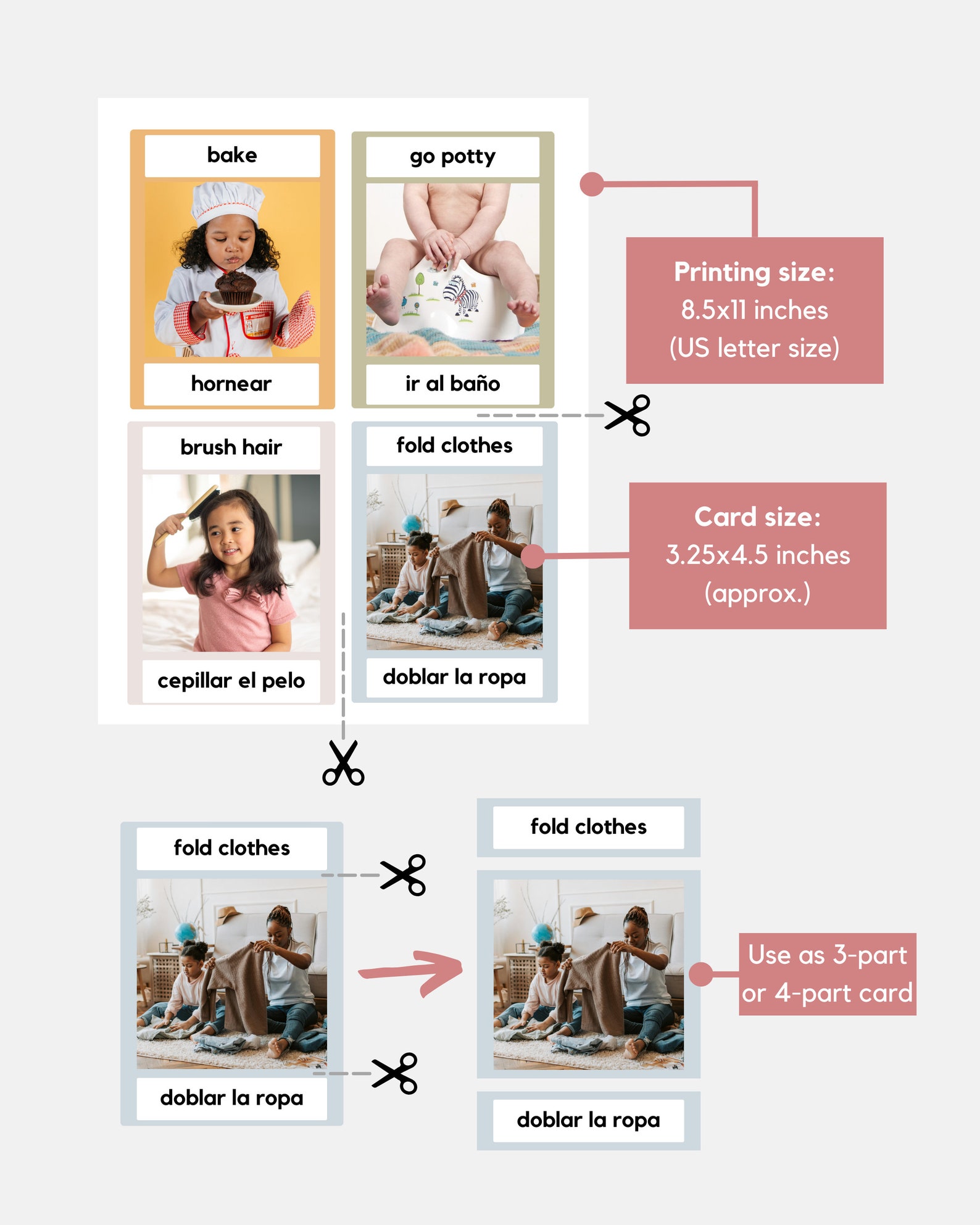 Kids Daily Routine Cards With Real Pictures, Toddler Montessori Daily ...