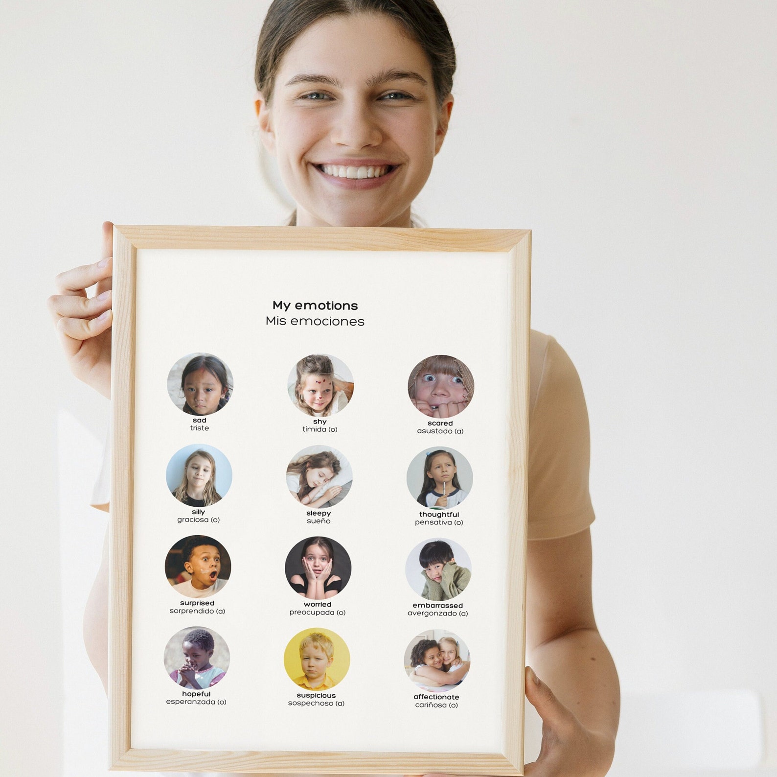 English Spanish Feelings Poster, Montessori Homeschool Decor, Feelings ...